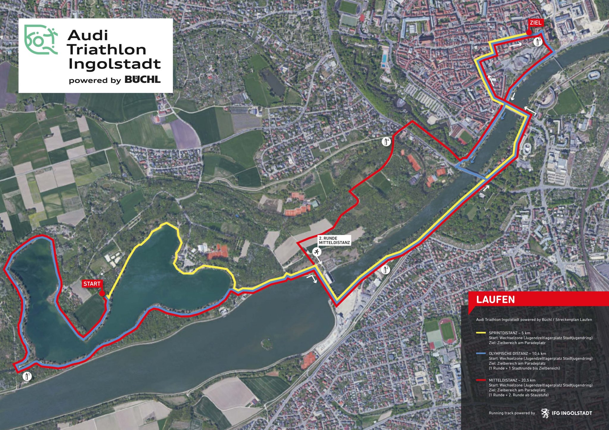Streckenpläne Triathlon 2023 - Triathlon Ingolstadt